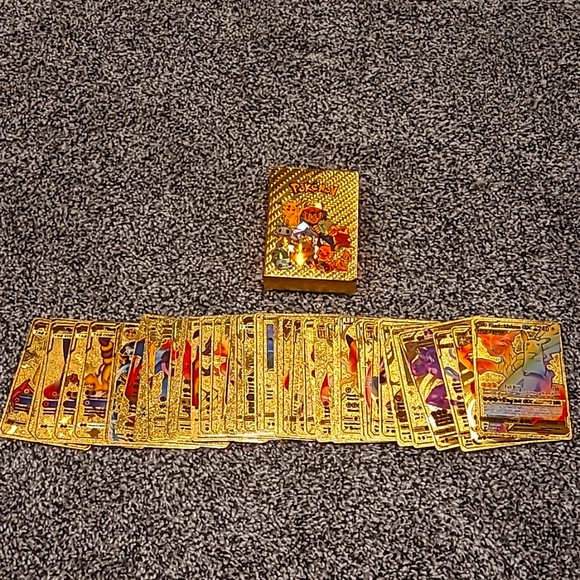 Pokemon | Other | Gold Pokemon Fan Art Cards | Poshmark